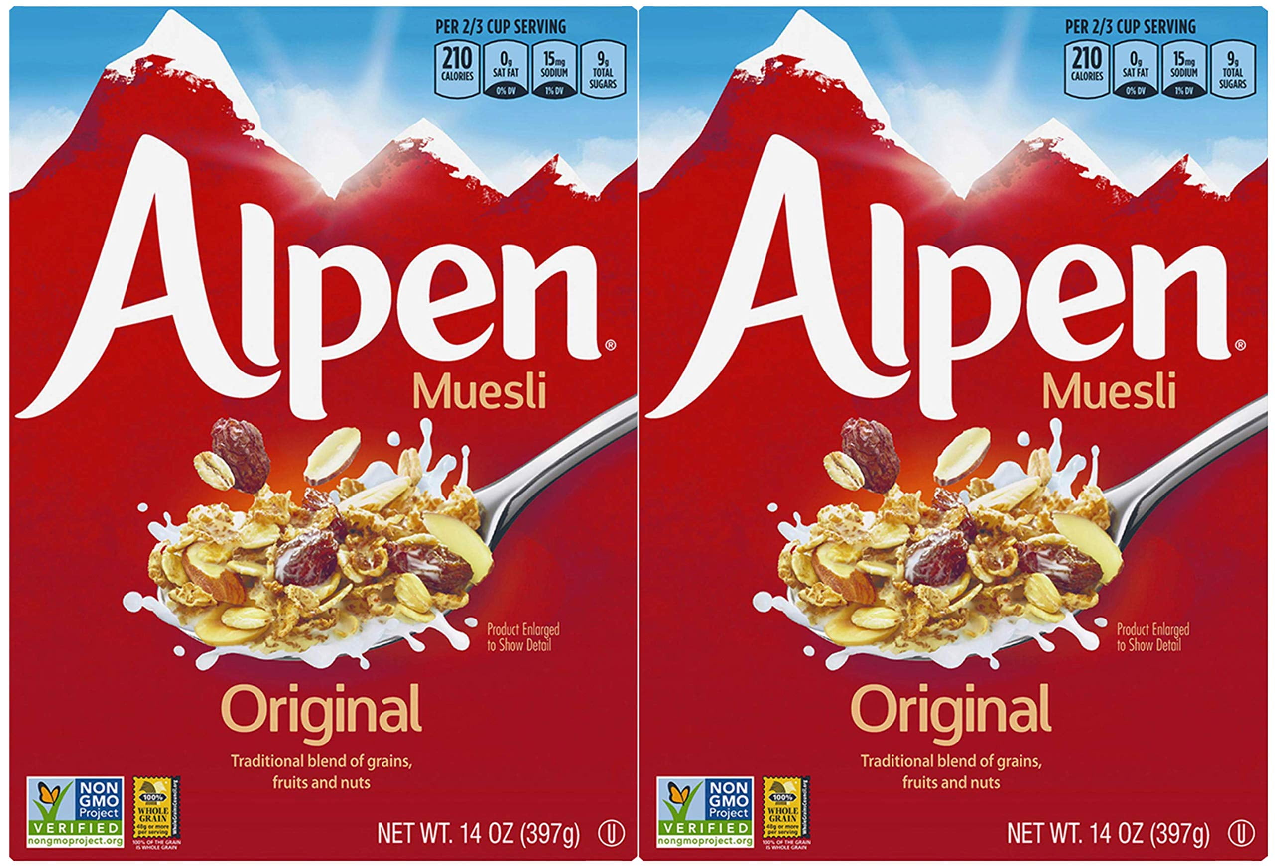 Alpen All Natural Muesli OIF8 Cereal Original -- 14 oz (Pack of 2 ...