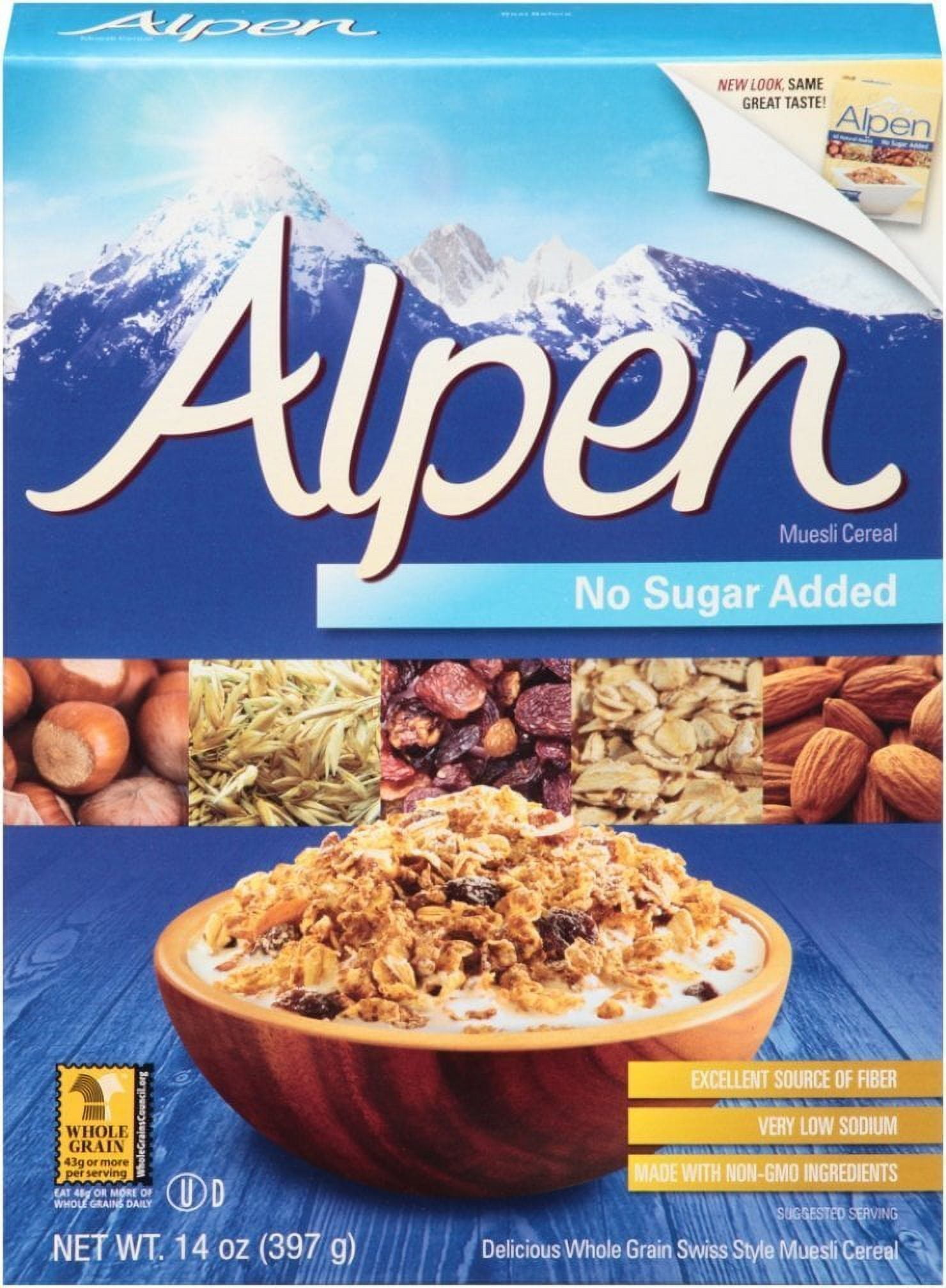 Alpen Muesli Cereal No Sugar Added, 3 Pack of 14 Ounce Boxes - Walmart.com