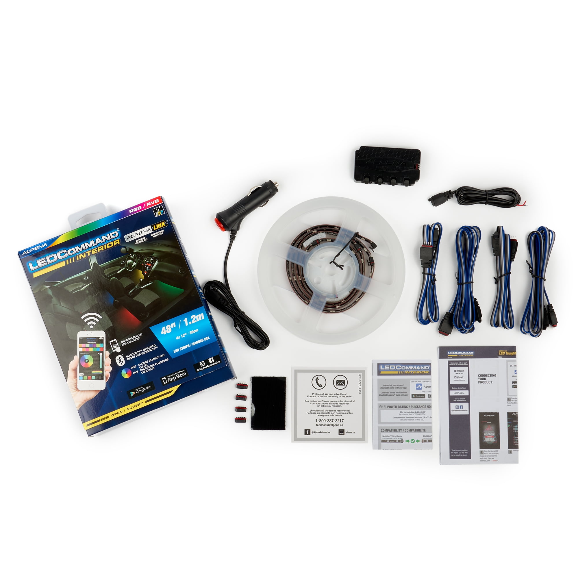 Alpena Ezlink Multicolor 48" LED Interior Lights Kit 4 Pieces - Walmart.com