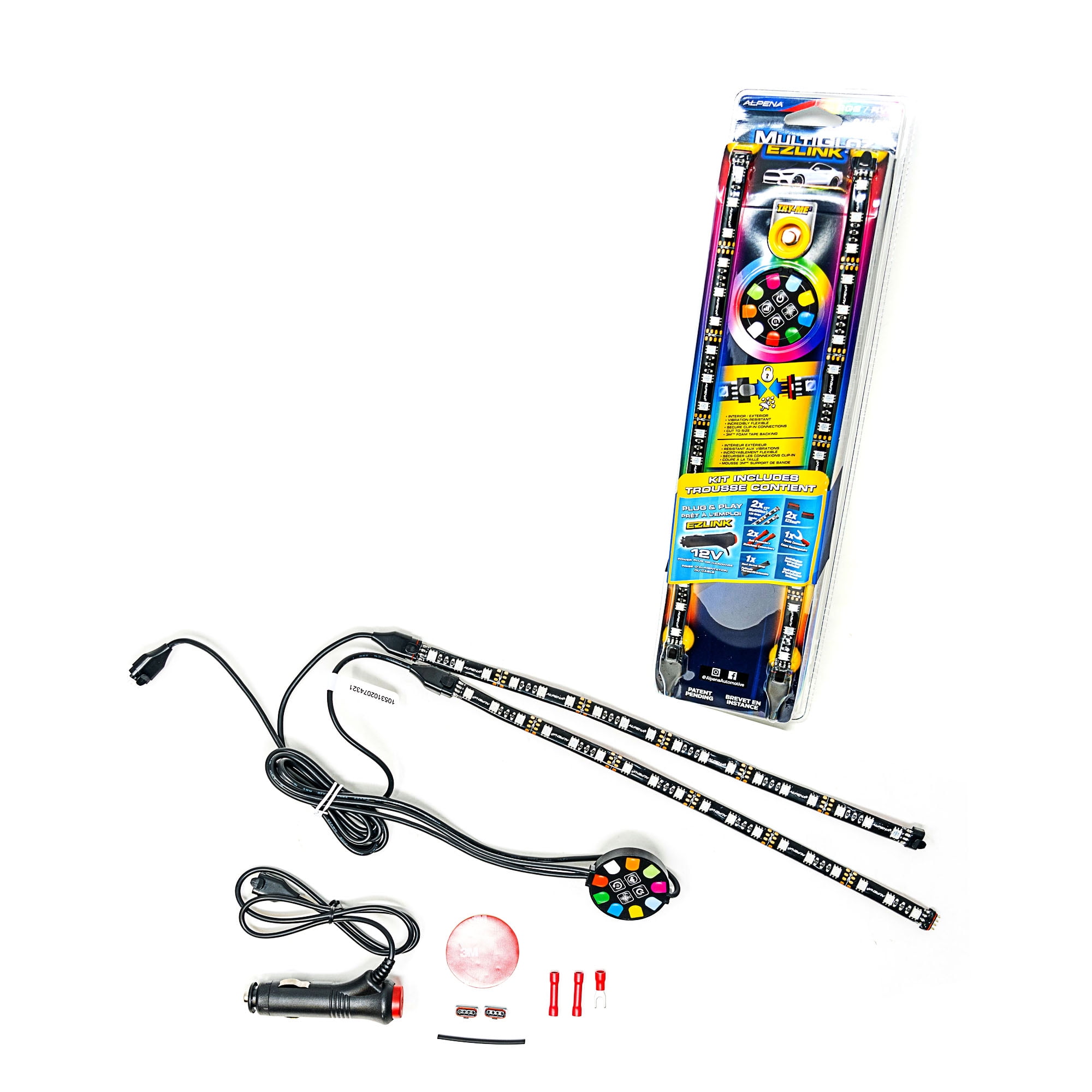Alpena Multigloz Universal Multi-Color LED Light Strip Kit, 2 x 12 ...