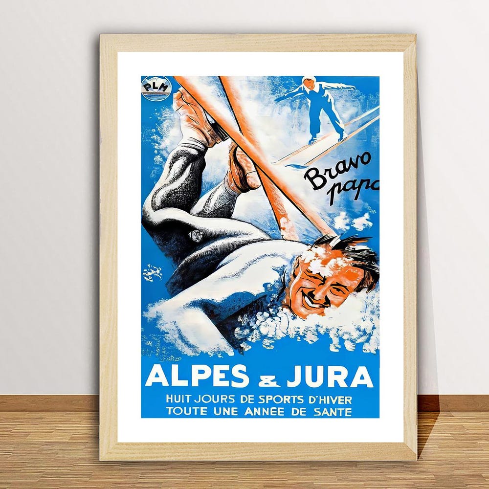 Alpes Jura Huit Jours De Sports D'Hiver Suisse Vintage Travel Poster ...