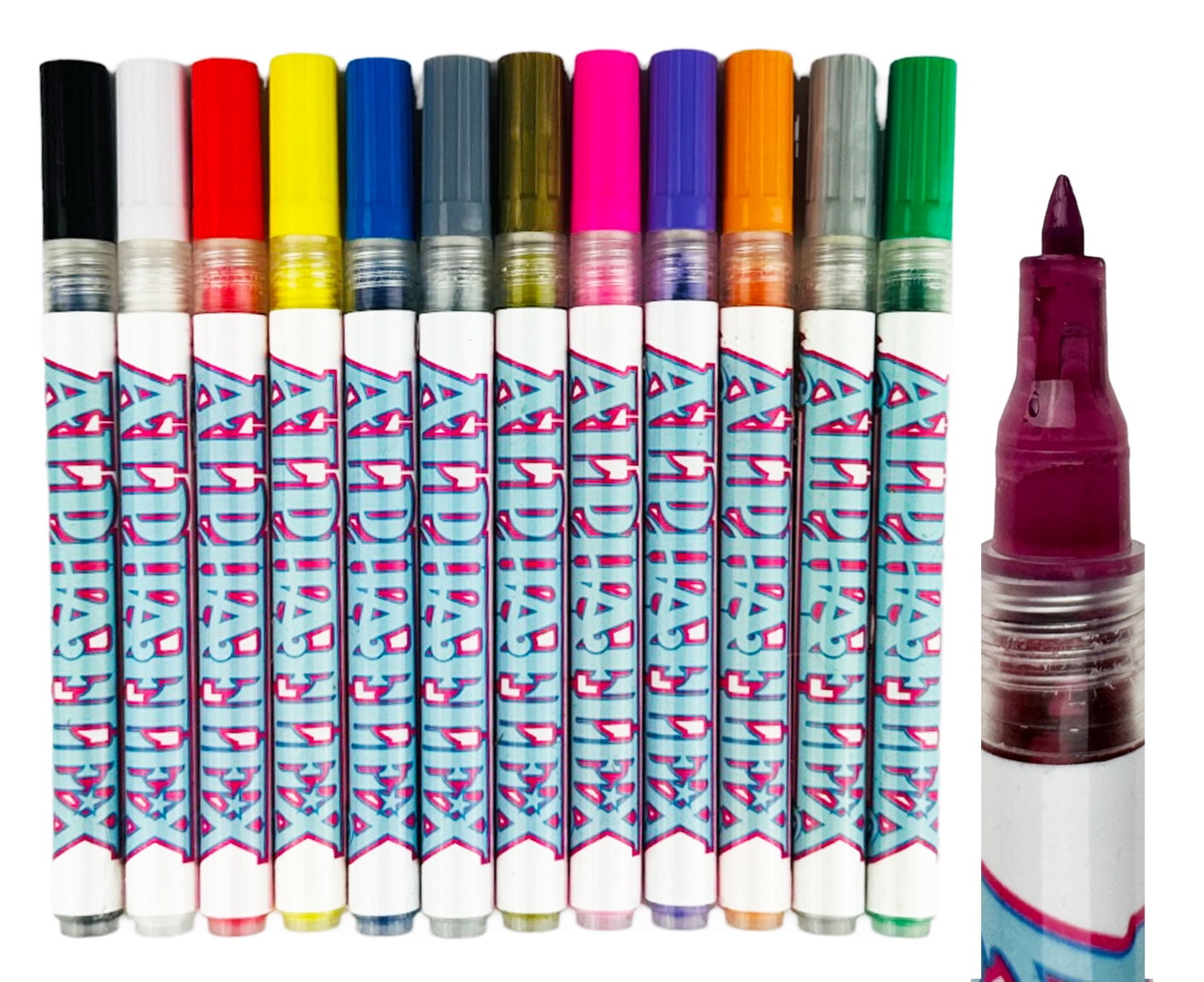 Alpha 6 Alphaflex Paint Marker Set, w/ 12 Colors, for Ceramic, Glass ...