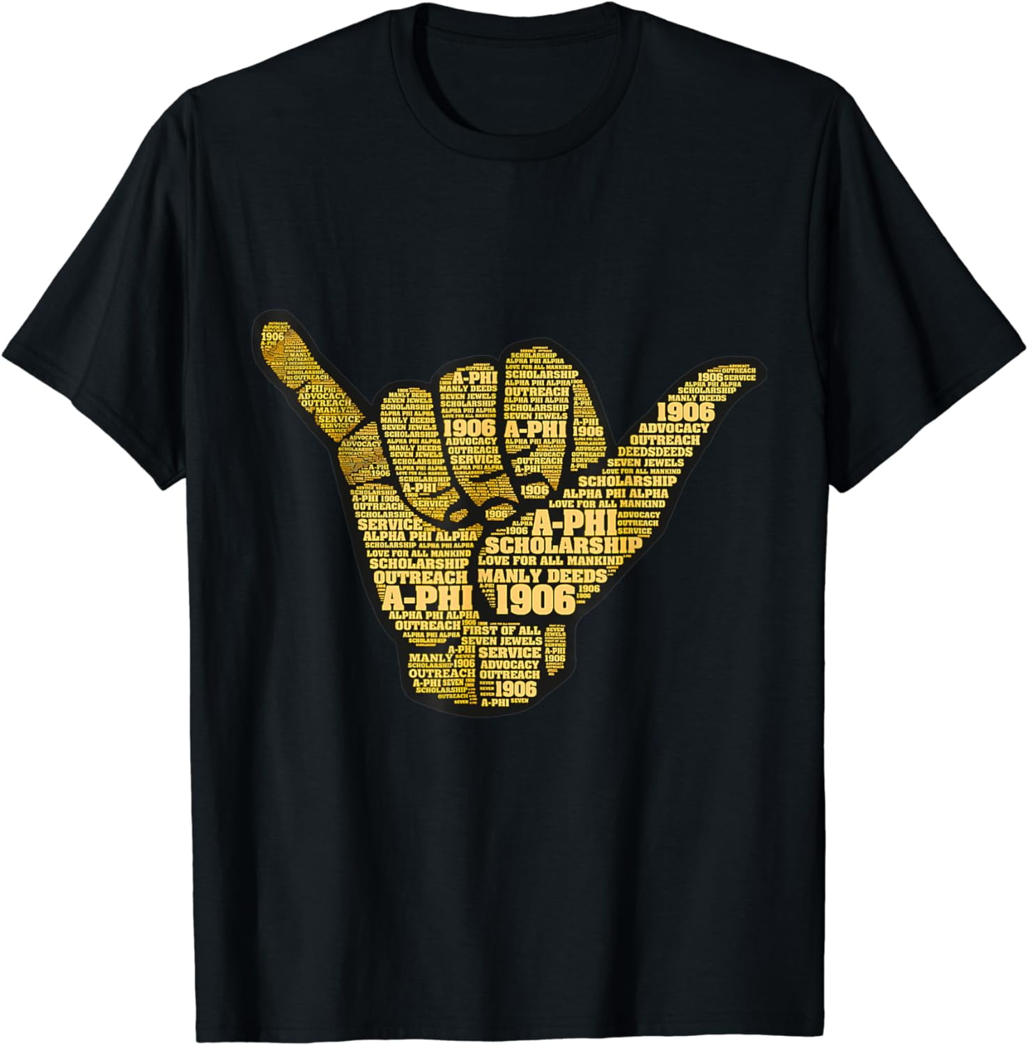 Alpha African Fraternity Hand Sign Words 1907 T-Shirt - Walmart.com