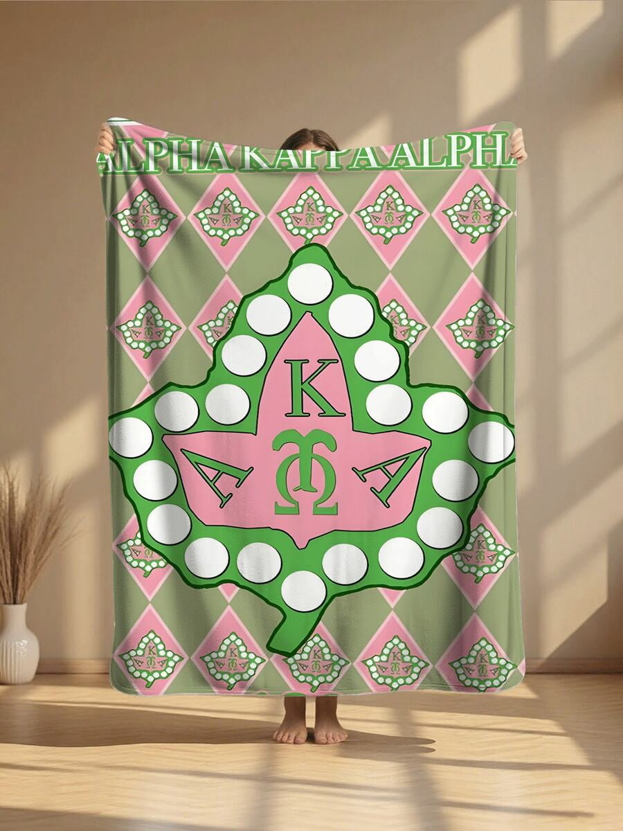 Alpha Alpha Inspired Leaf Pattern Plush Fleece Throw Blanket 280 GSM ...