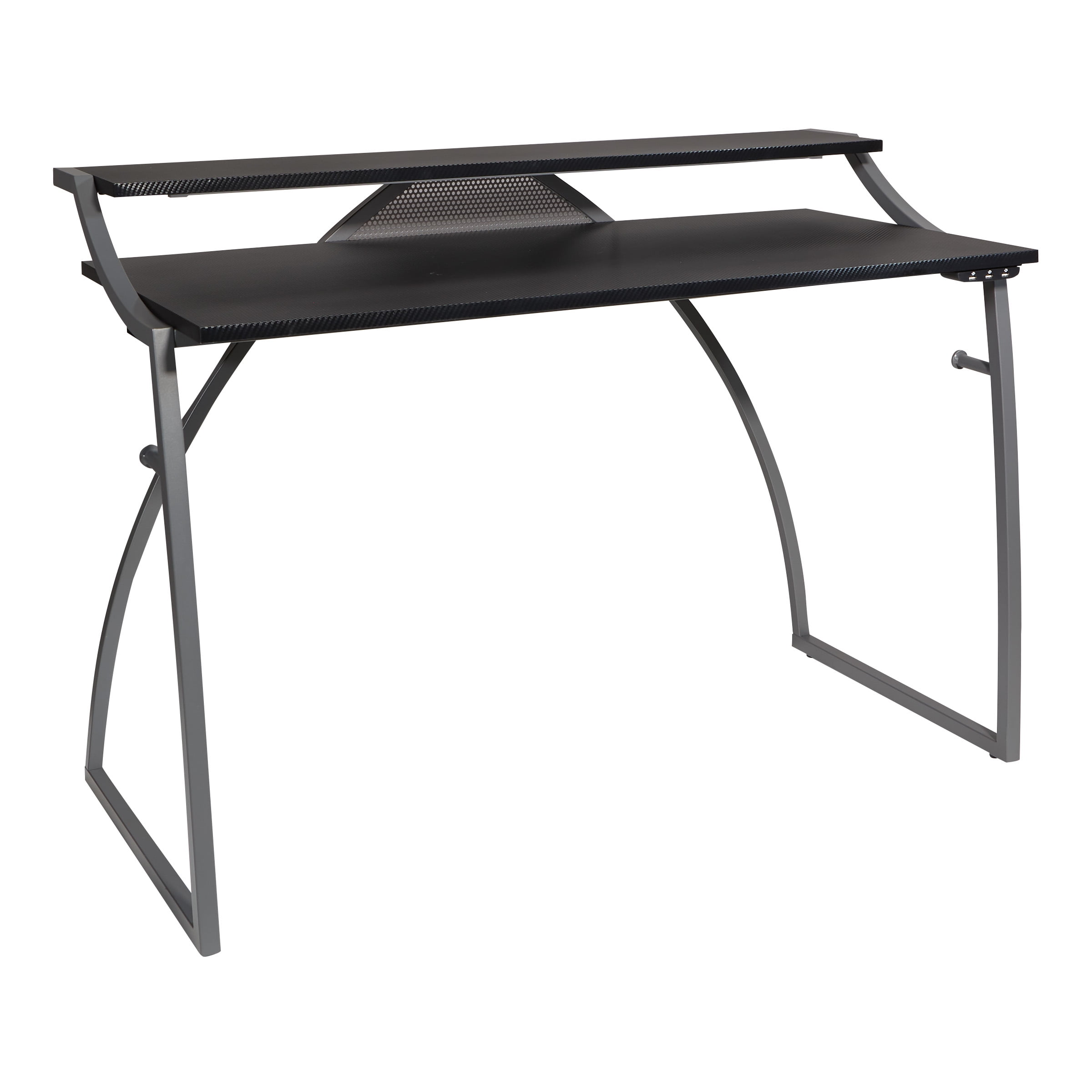 OSP Home Furnishings Alpha Battlestation Gaming Desk in Black Finish ...