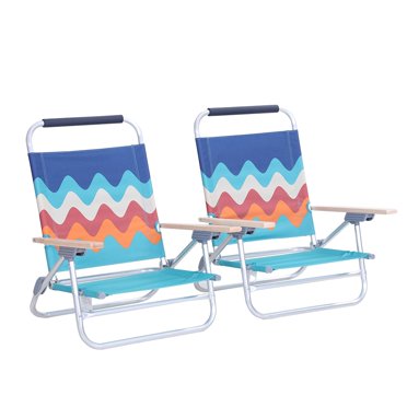 Caribbean Joe Beach Kit: 2 Chairs and 1 Beach Umbrella - Red/Multicolor ...