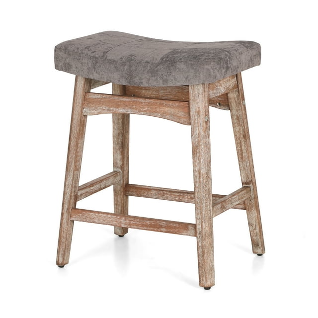 Alpha Camper 24" Bar Stools PU Leather Bar Stool with Wood Legs ...
