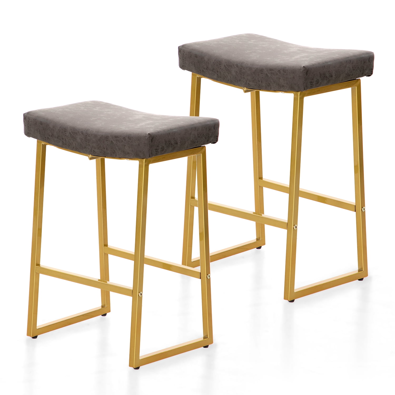 Alpha Camper Bar Stools, Set of 2 Counter Height Bar Stools for Your Kitchen, Upholstered ...