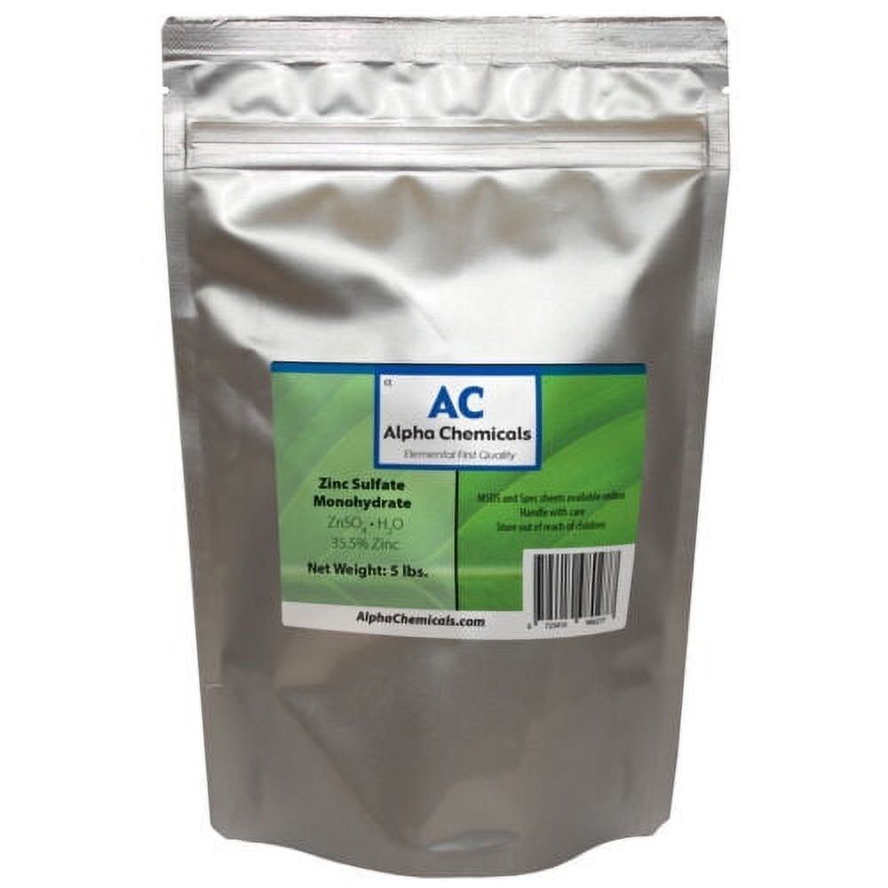 Alpha Chemicals Zinc Sulfate Monohydrate - 35.5% Zn - 5 Pounds for ...
