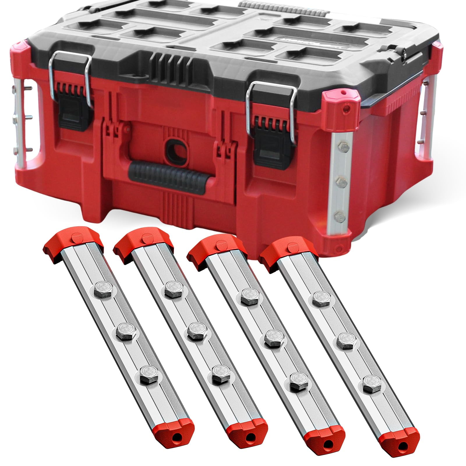 Alpha Engineered Threaded Replacement Packout Rails 7.7” (195mm) with Milwaukee Packout Tool Box ...