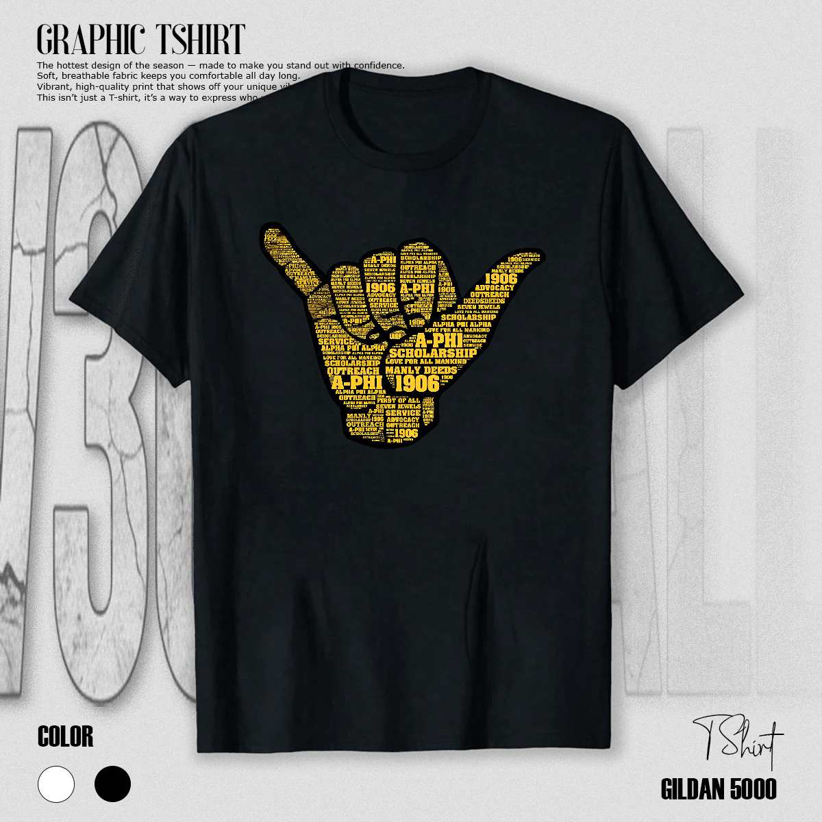 Alpha Fraternity Hand Sign Heritage Pride Greek Graphic Unisex T-Shirt ...