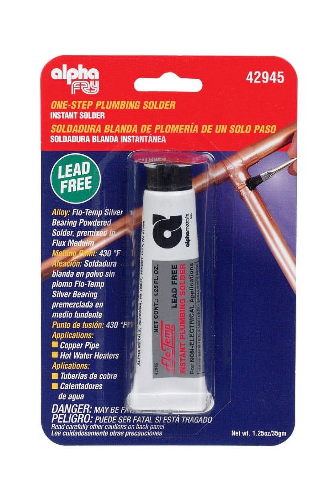 Alpha Fry 1.3 oz. Lead-Free Plumbing Solder Silver Bearing Alloy ...