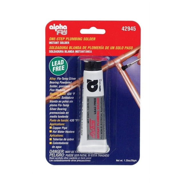 Alpha Fry 1.3 oz. Lead-Free Plumbing Solder Silver Bearing Alloy - Walmart.com