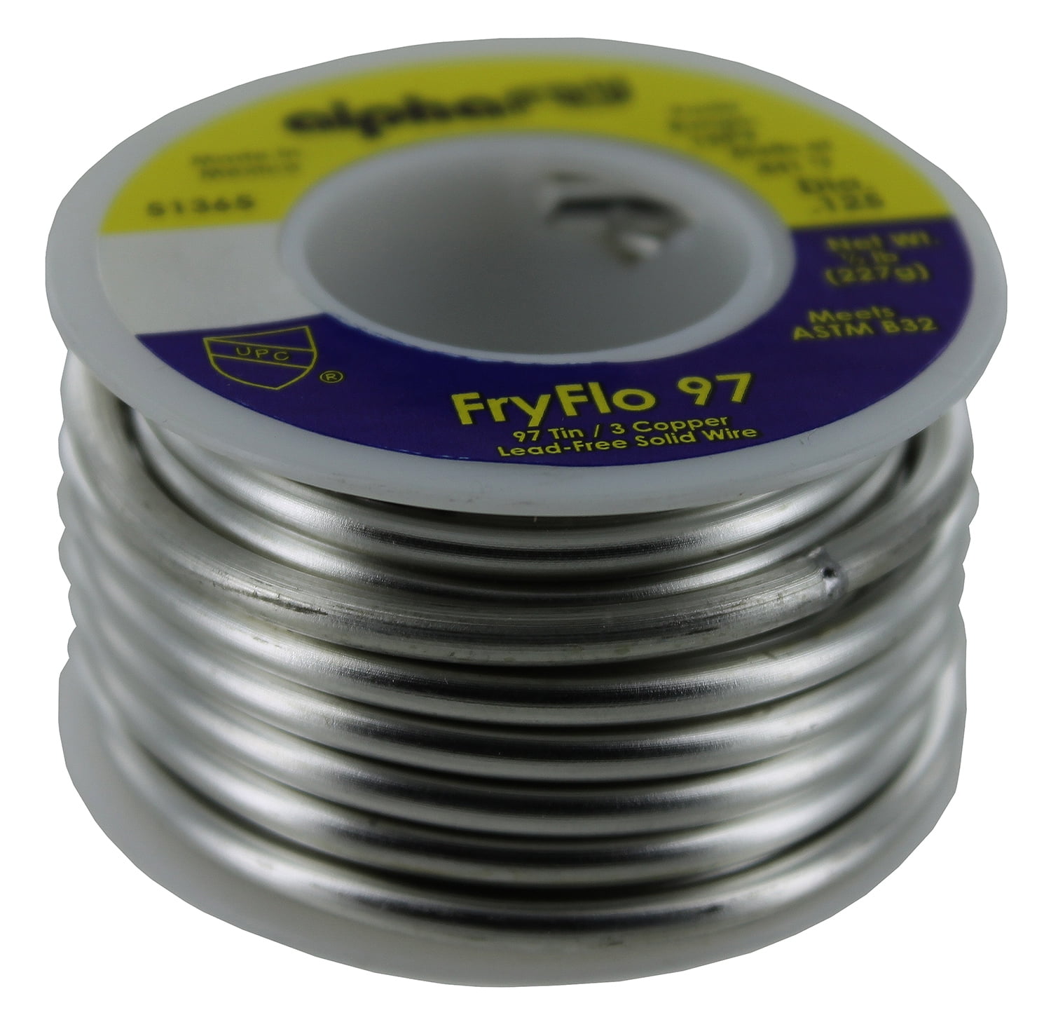 Alpha Fry FryFlo 97 8 oz Lead-Free Solid Wire Solder 0.125 in. D Tin ...
