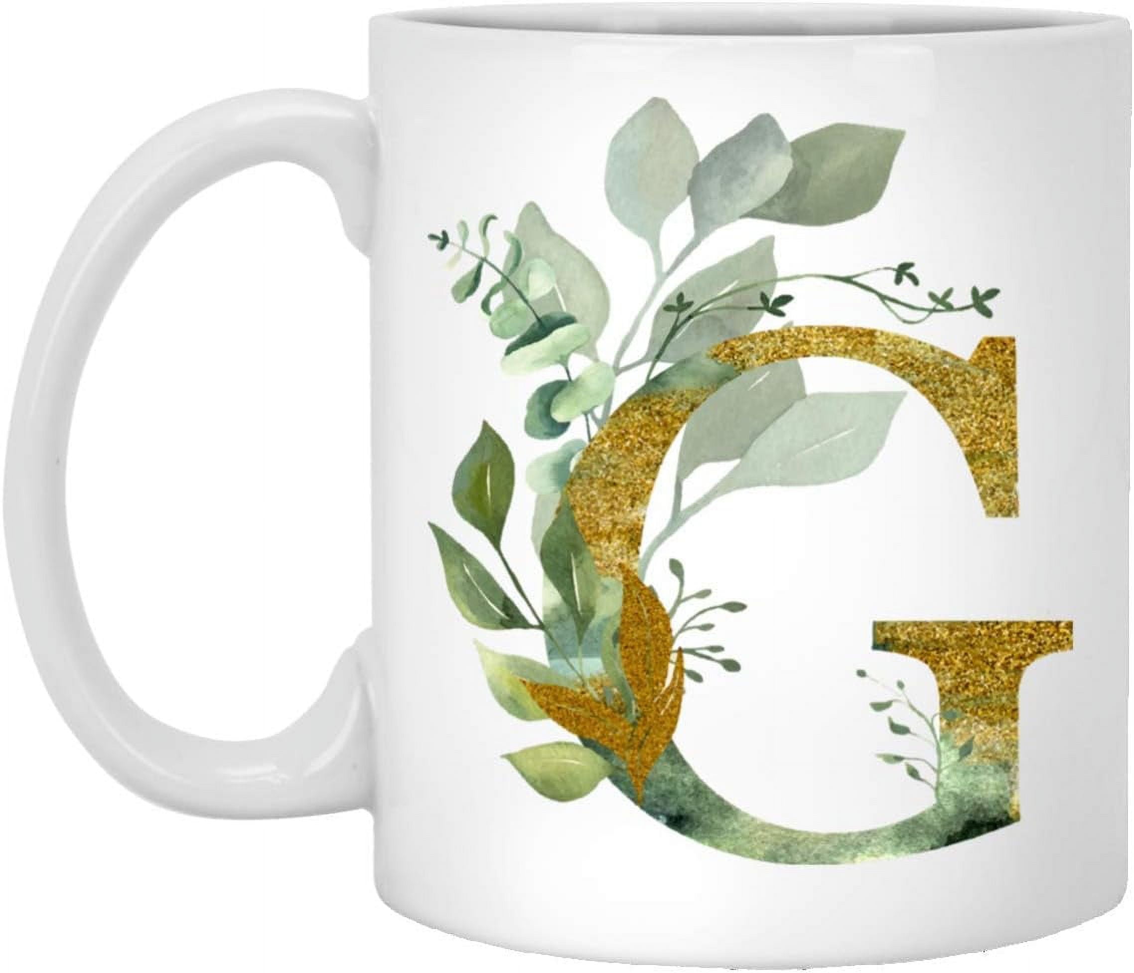 Alpha/G Graphic Letter G Coffee Mug - Alphabet Letter Monogram G - Gold ...