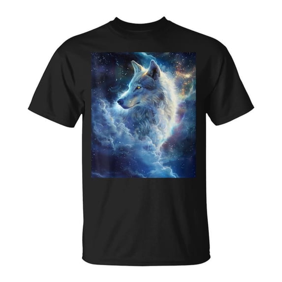 Alpha Galaxy Wolf Dark Fantasy Space Graphic Wolf Lovers TShirt ...