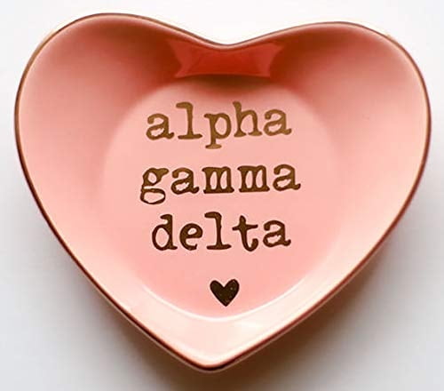 Alpha Gamma Delta Jewelry Dish - Heart-Shaped High-gloss finish Ceramic ...