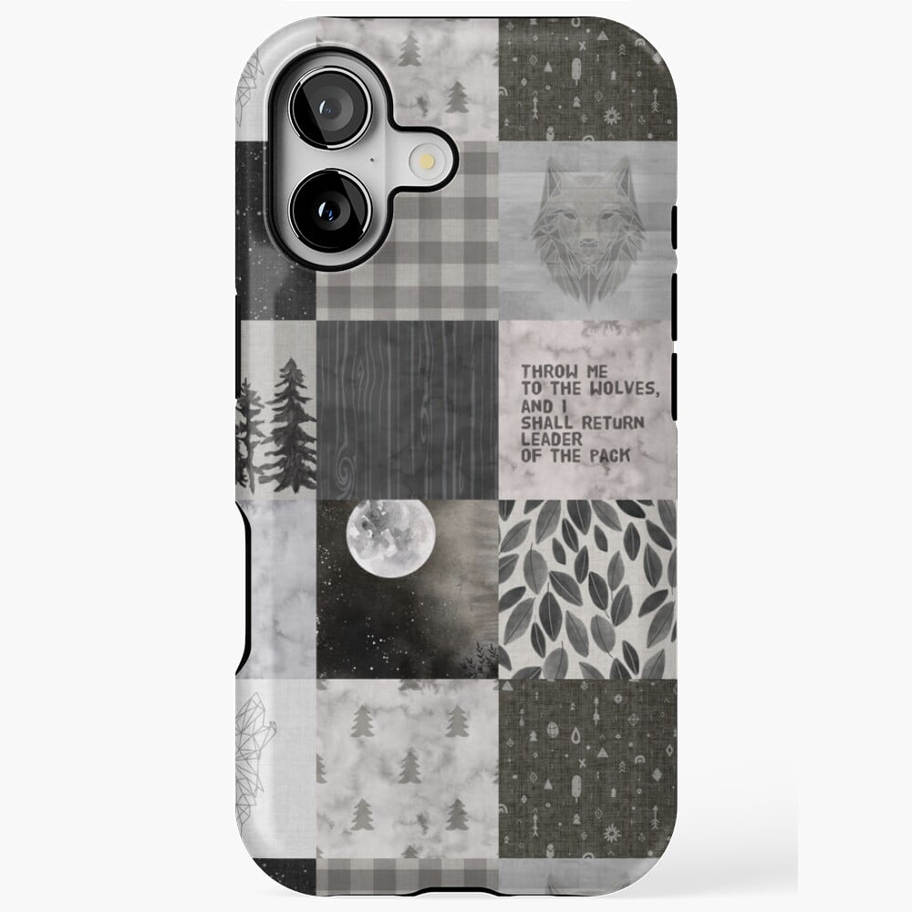 Alpha Grey Wolf Minimal Art Style iPhone 17 16 15 14 13 12 11 Pro Max ...