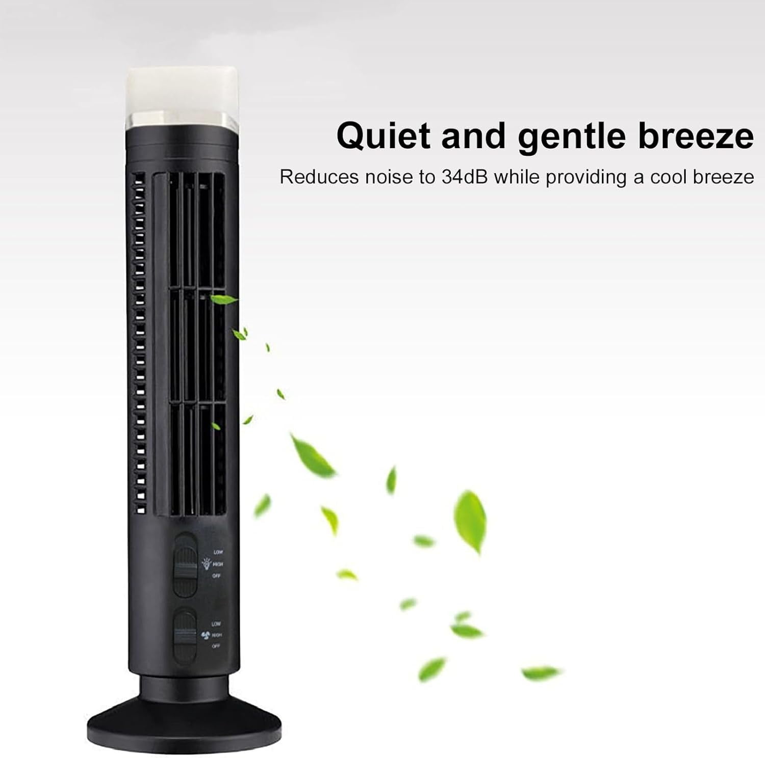 Bladeless Tower Fan 90 Degree Oscillating Quiet Portable USB Desk Fan ...
