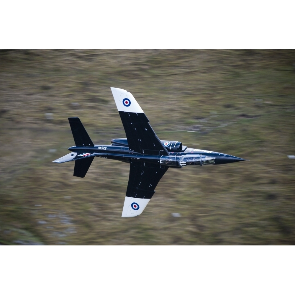 Alpha Jet of the Royal Air Force low level flying over North Wales ...