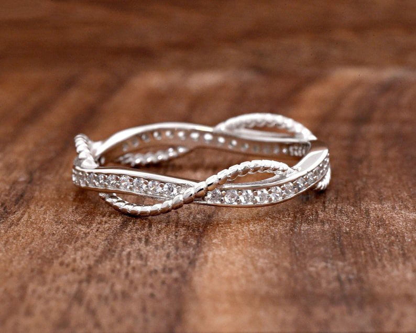 Alpha Jewel 0.5 Ct Round Cut Diamond Bands - 14K White Gold Plated ...