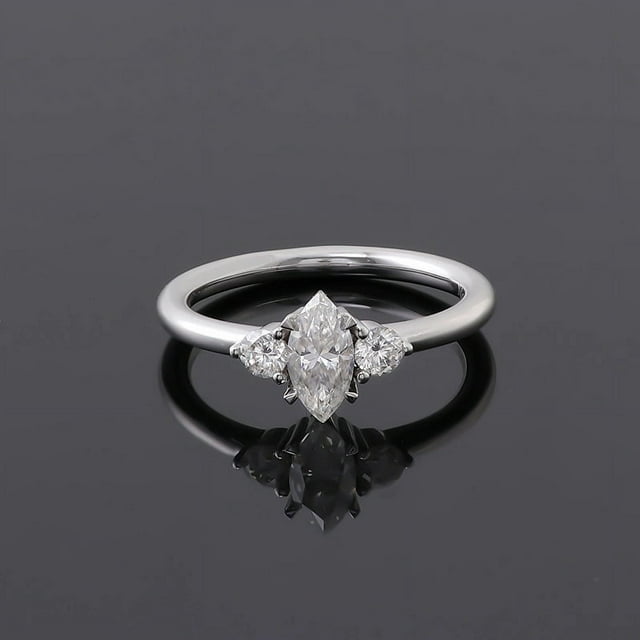 Alpha Jewel 1.3 Ct Marquise Cut Diamond Engagement Ring - Unique 14K ...