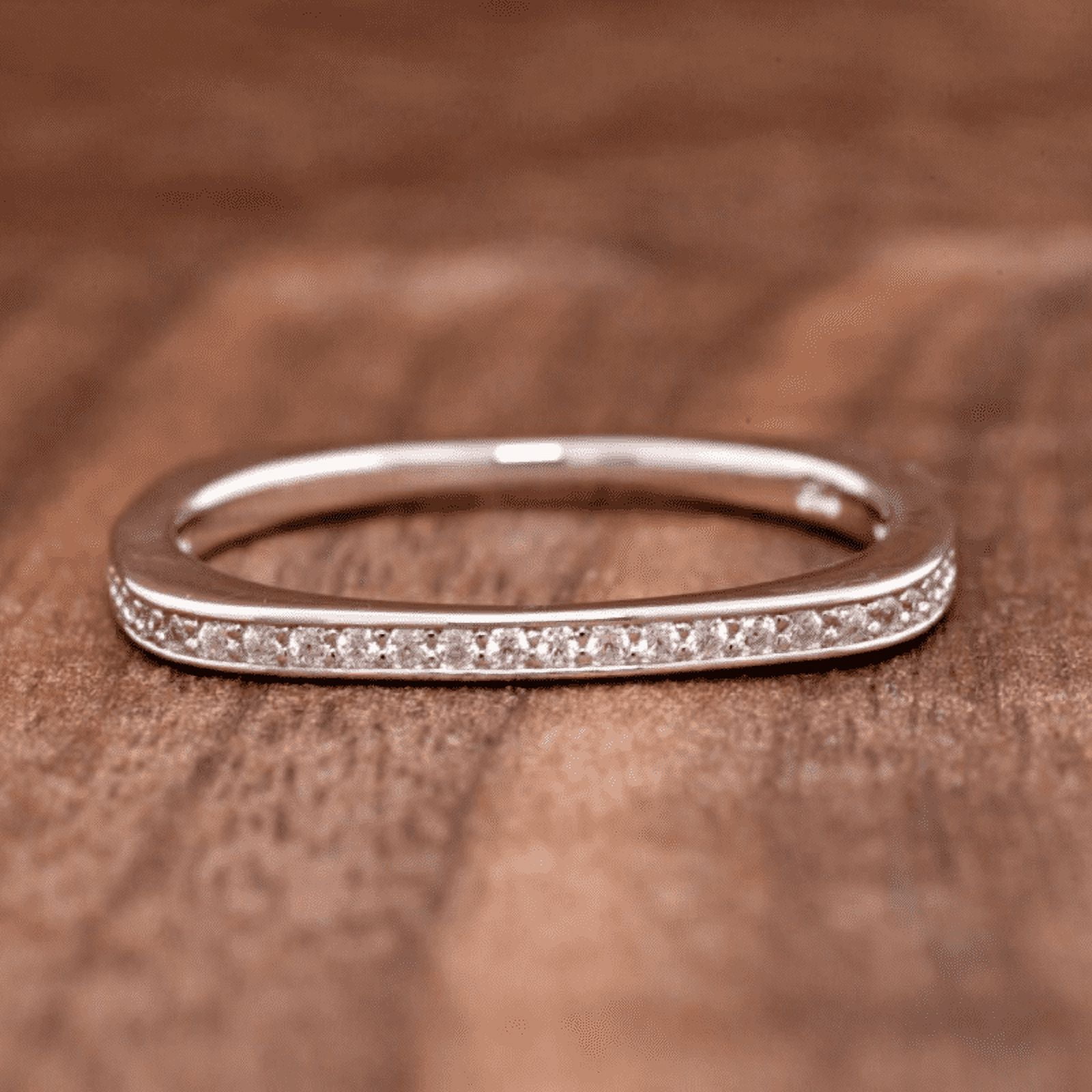 Alpha Jewel 1.3 Ct White Round Cut Lab Created Diamond Band - 14K White ...