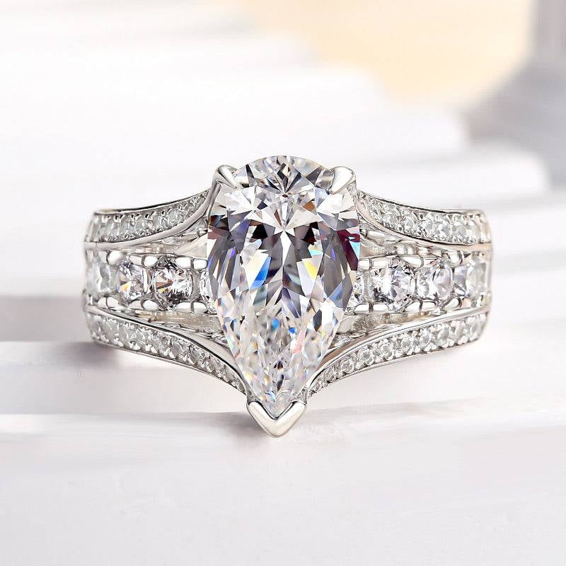 Alpha Jewel 1.6 Ct Lab-Created Simulated Diamond Cluster Engagement ...