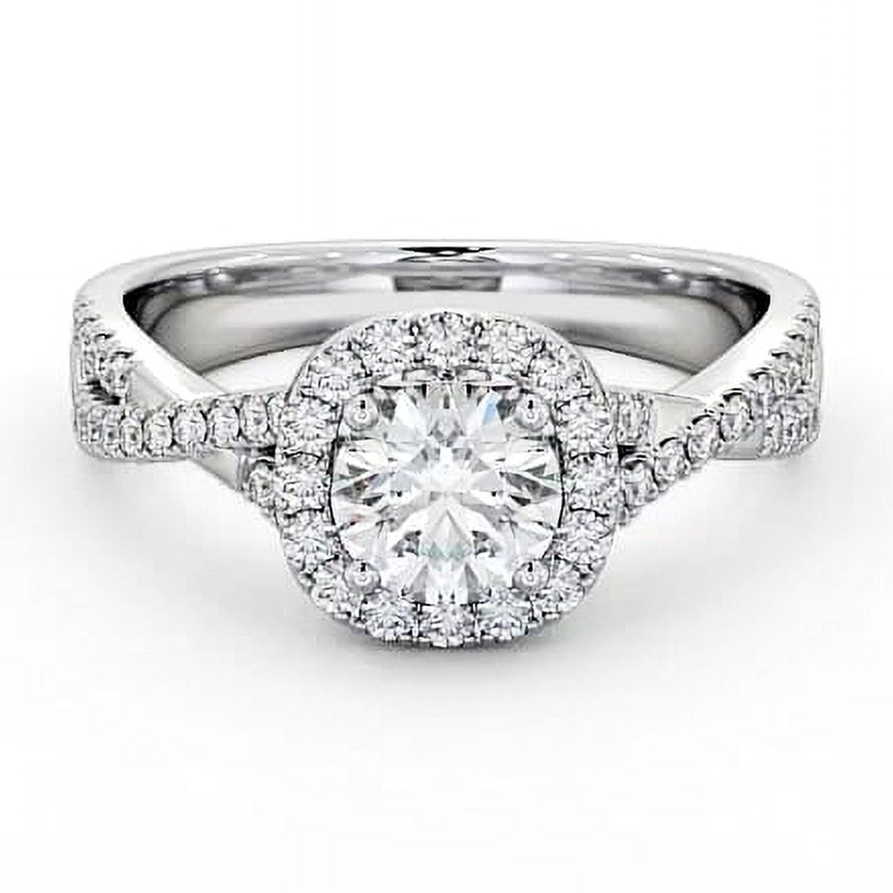 Alpha Jewel 1.6 Ct Round Cut Diamond Rings for Women's - 14K White Gold ...