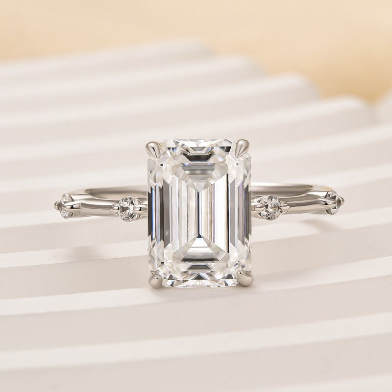 Alpha Jewel 1.68 Ct Emerald Cut Lab-Created Diamond Engagement Ring for Women – Solitaire with ...