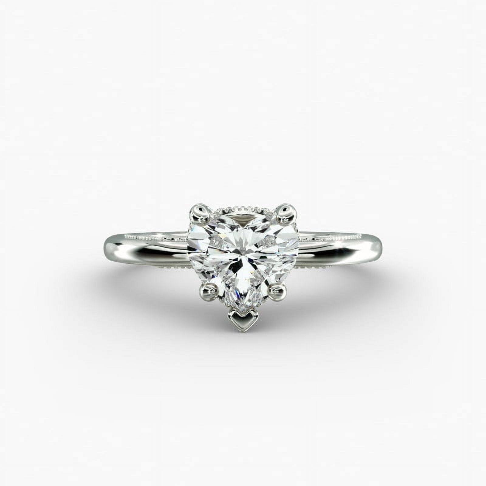 Alpha Jewel 1.8 Ct Heart Cut Moissanite Wedding Knife Edge Shank Ring ...