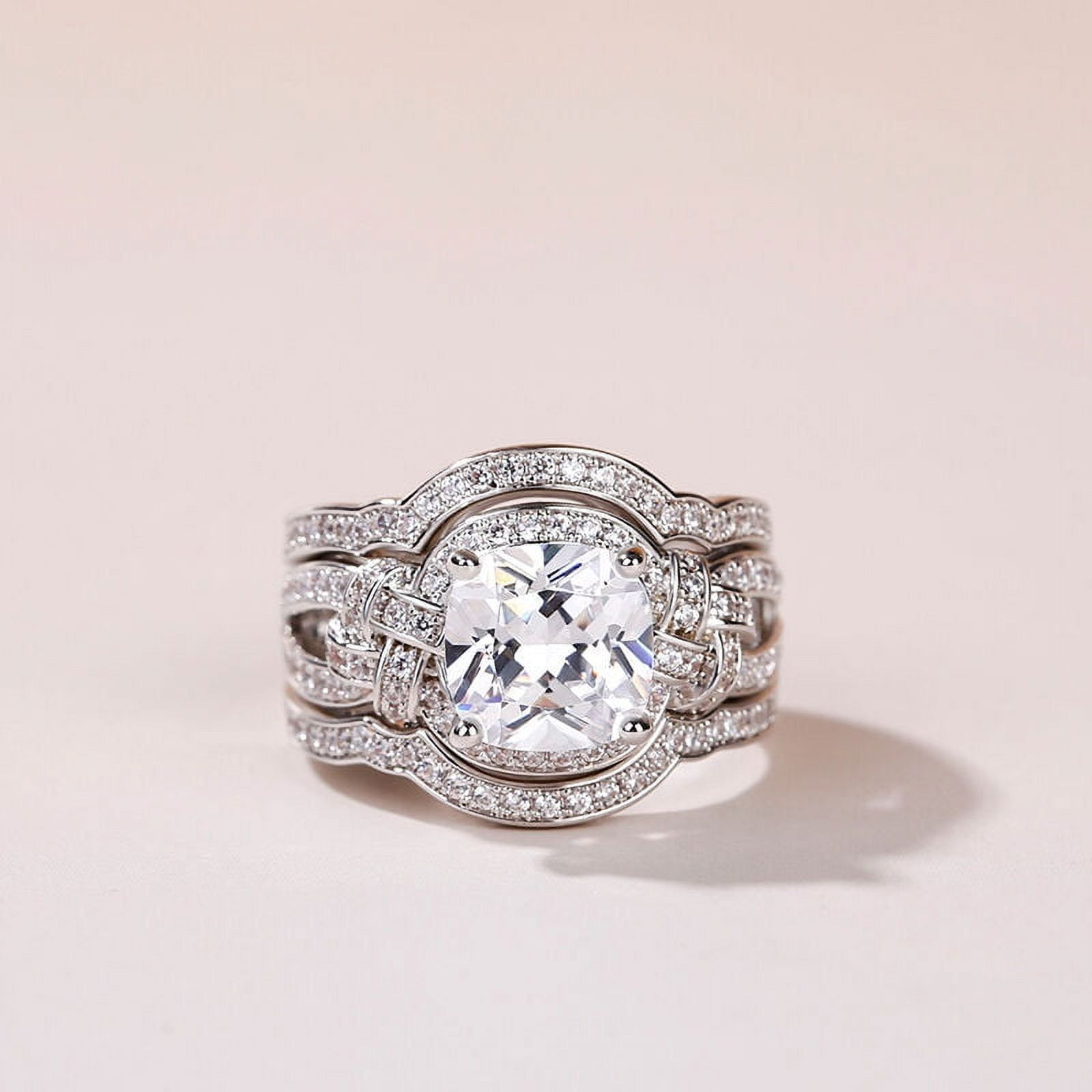 Alpha Jewel 1.9 Ct Radiant Cut Lab Created Simulated Diamond Ring - 14K ...