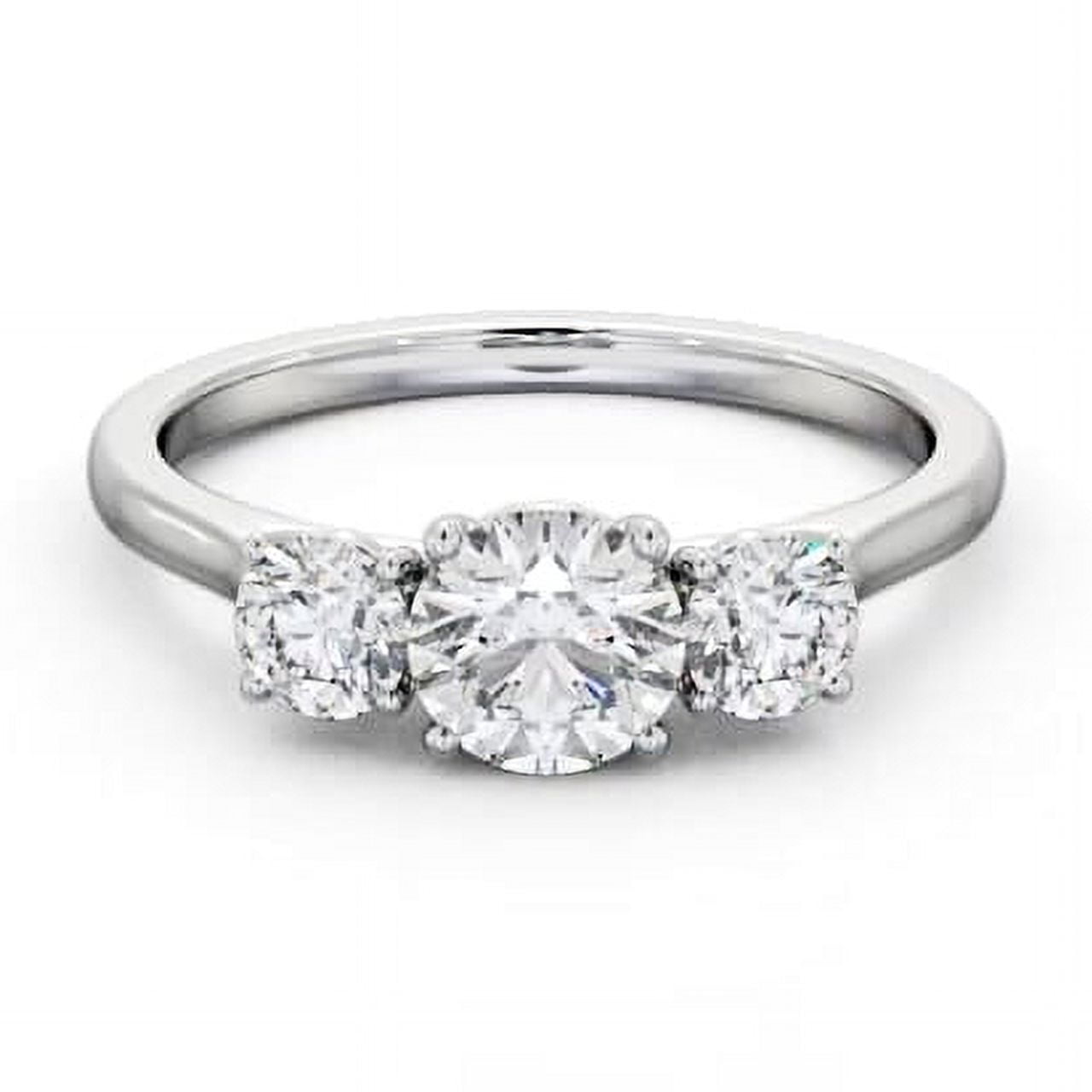 Alpha Jewel 14K White Gold Over Engagement Ring - Solitaire 1.8 Ct White Round Cut Diamond Ring ...