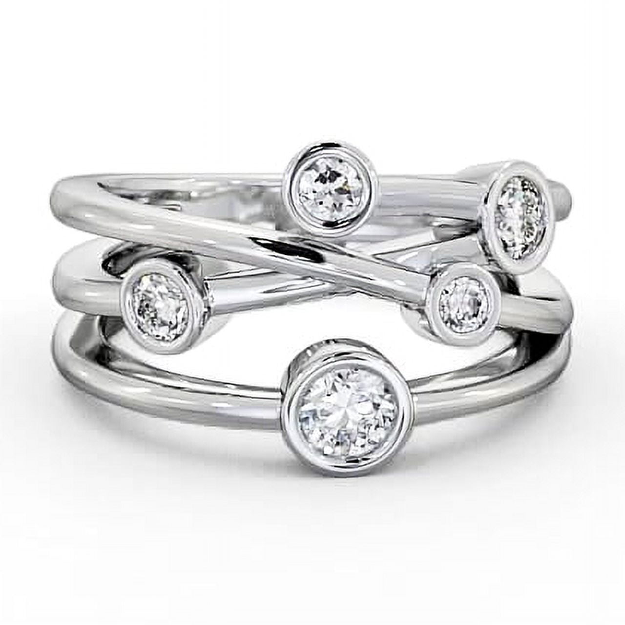 Alpha Jewel 14K White Gold Over Wedding Anniversary Ring - Brilliant 2. ...