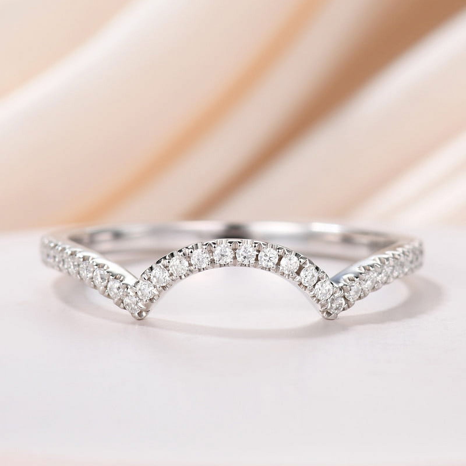 Alpha Jewel 14K White Gold Plated 14K Band - 0.7 Ct Round Cut White ...