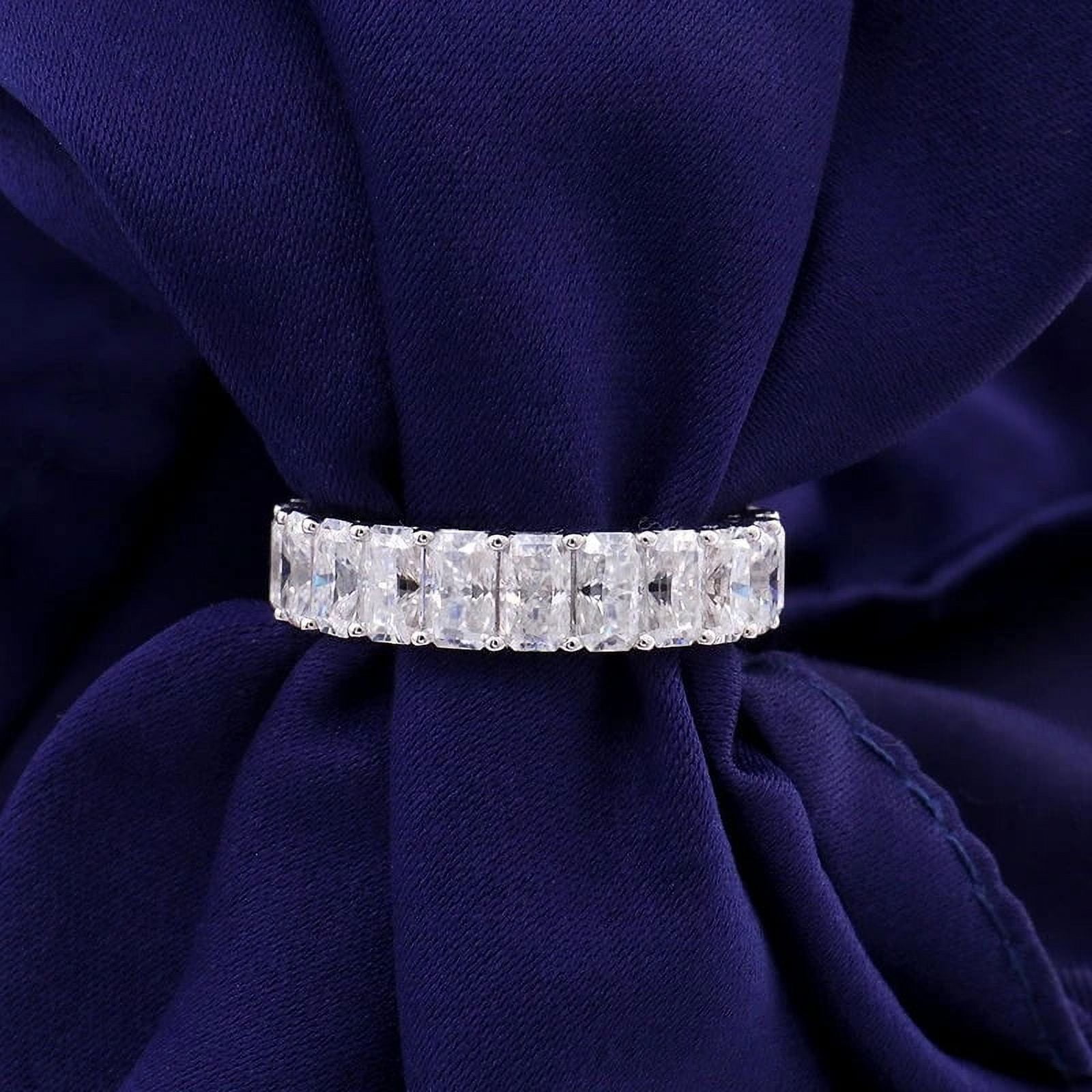 Alpha Jewel 14K White Gold Plated Band - 1.5 Ct Radiant Cut Diamond ...