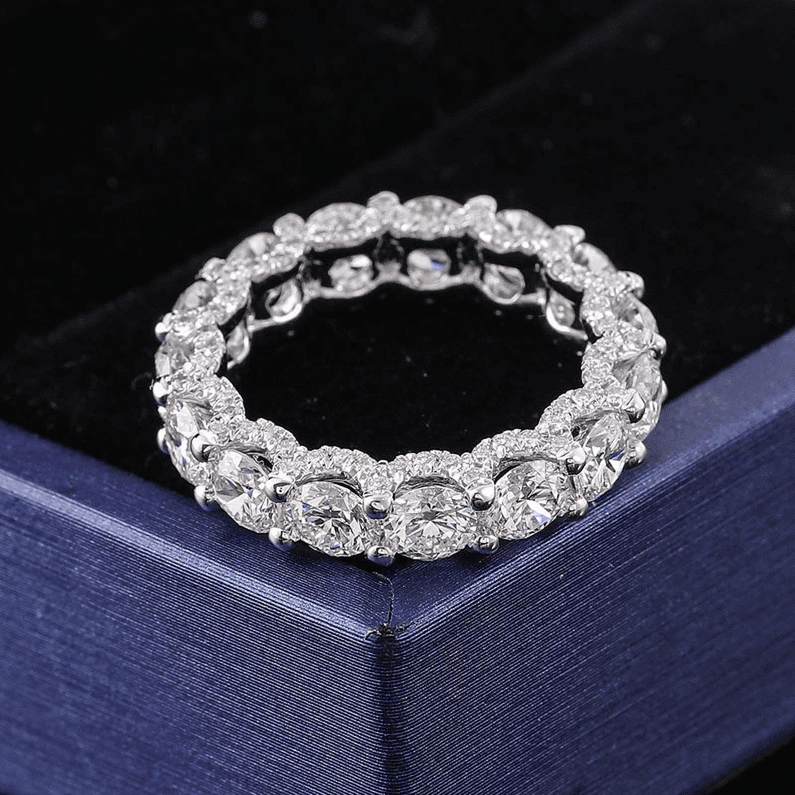 Alpha Jewel 14K White Gold Plated Bands - 1.7 Ct Round Cut Diamond ...