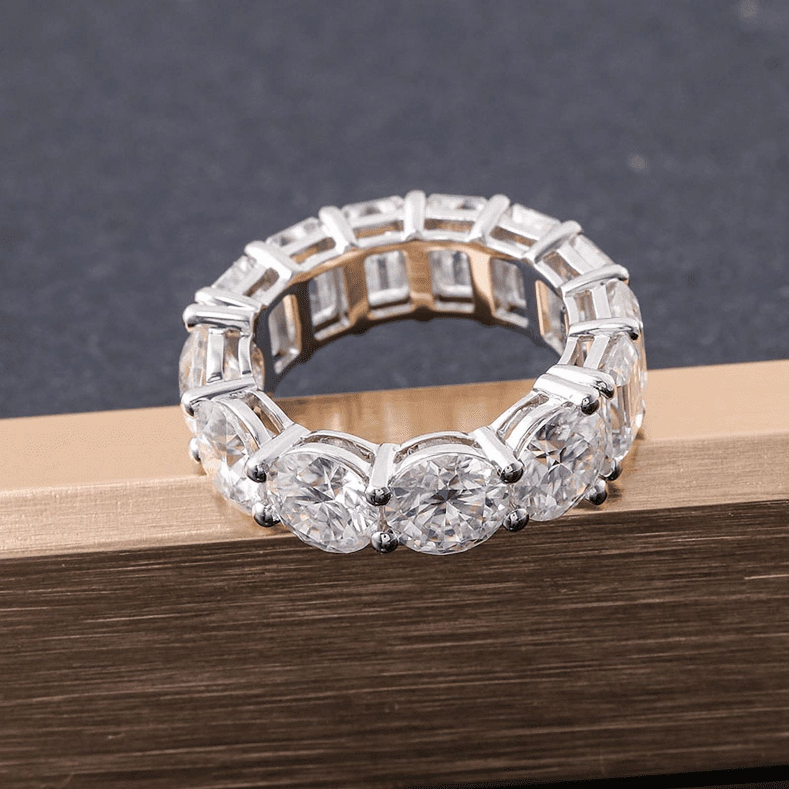 Alpha Jewel 14K White Gold Plated Bands - 1.8 Ct Round Cut Diamond ...