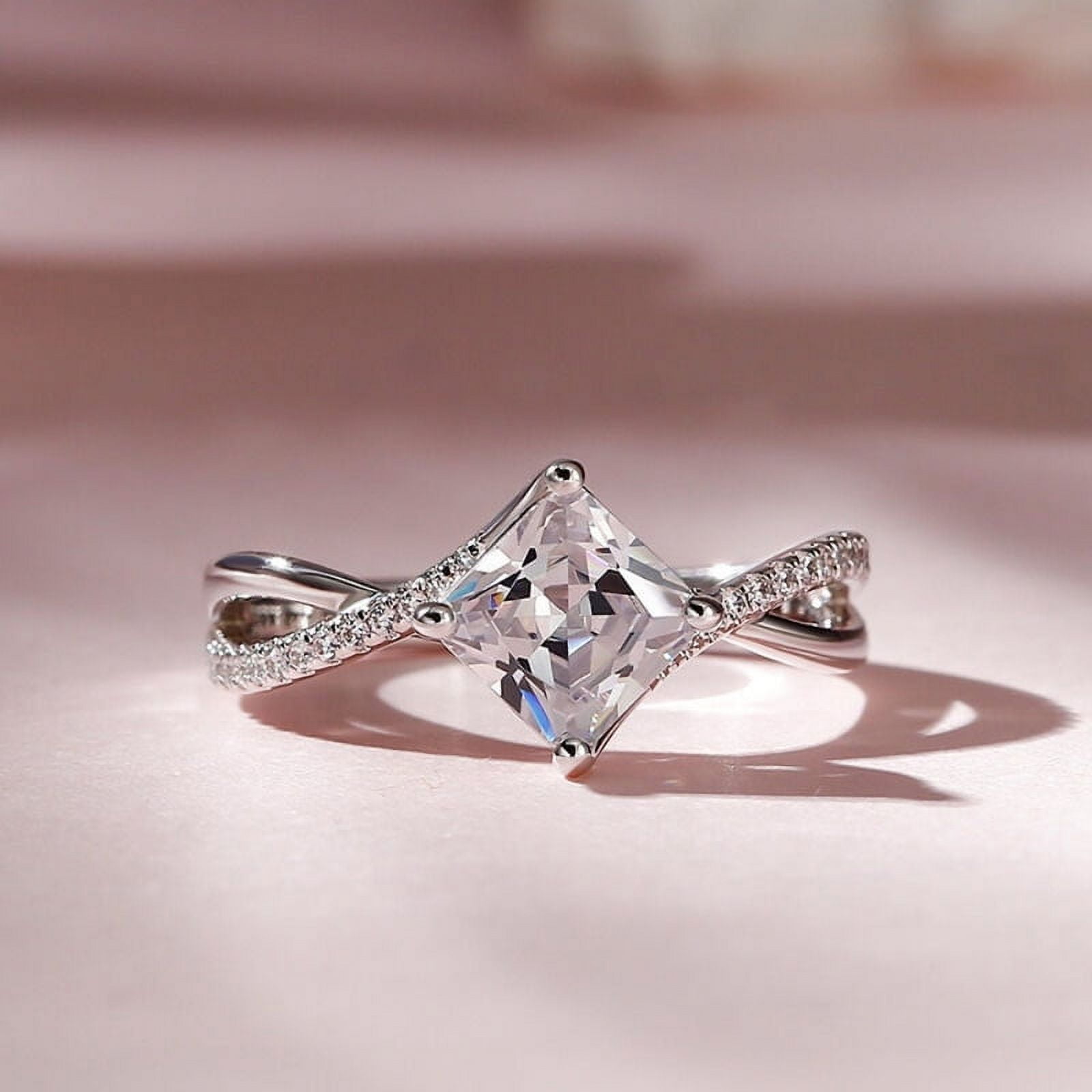 Alpha Jewel 14K White Gold Plated Diamond Band - Infinity Twisted Cross ...