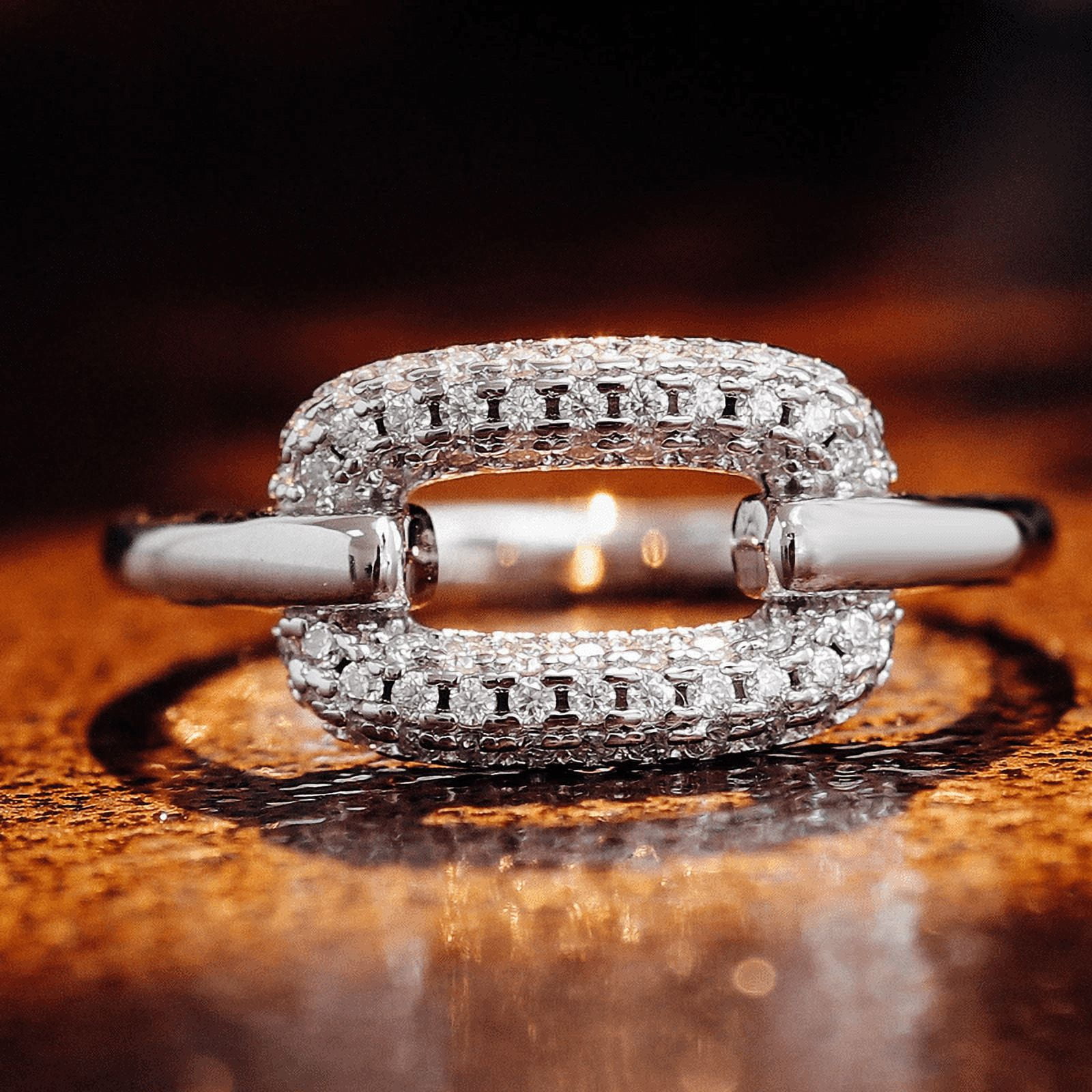 Alpha Jewel 14K White Gold Plated Diamond Rings - Brilliant 1 Ct Round ...