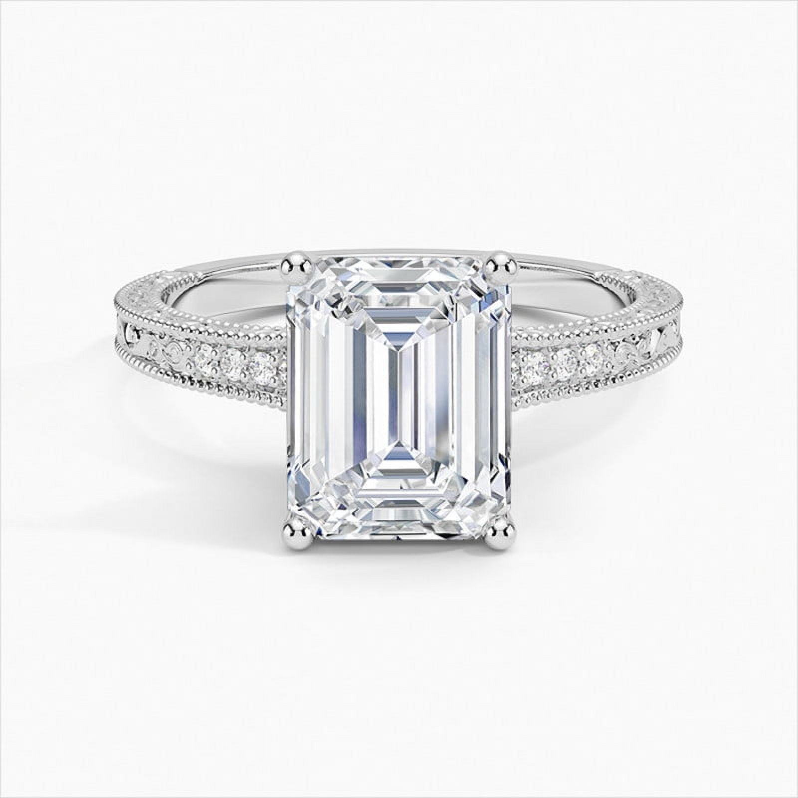 Alpha Jewel 14K Gold Plated Moissanite Ring - Emerald Cut Excellent 2 ...