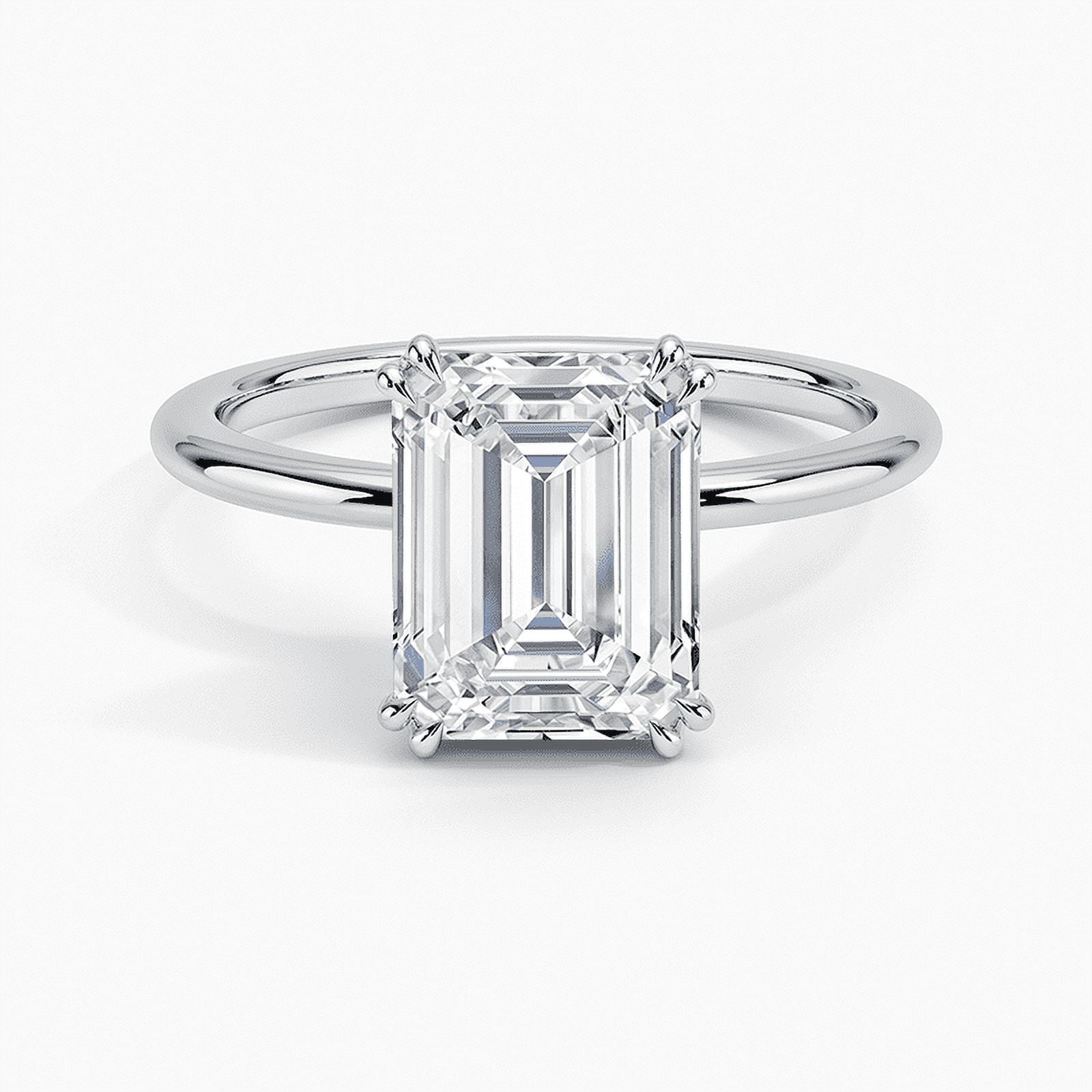 Alpha Jewel 14K White Gold Plated Ring On - 1.9 Ct VVS1 Emerald Cut ...