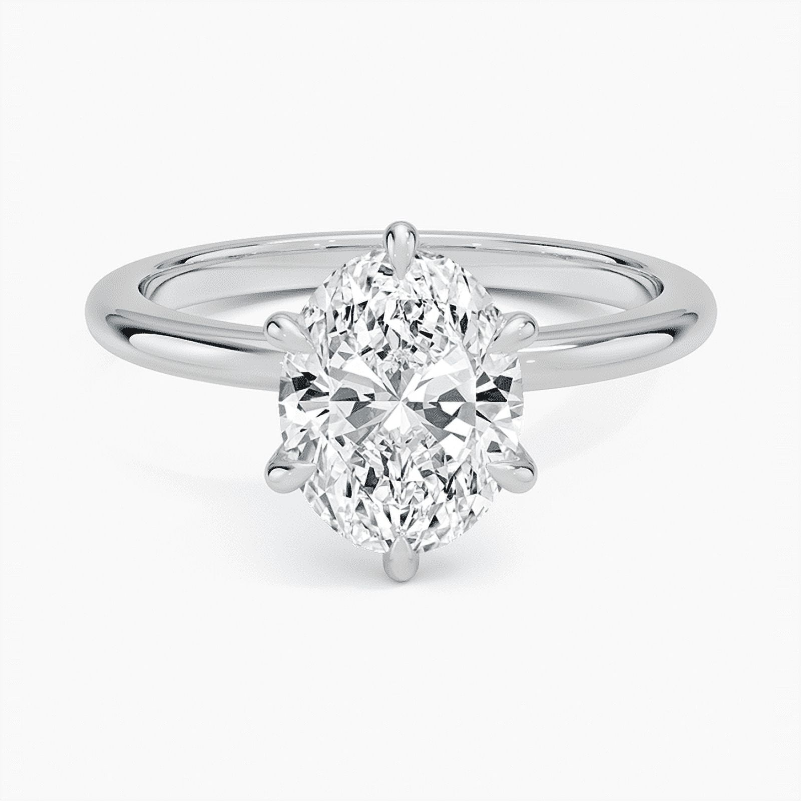 Alpha Jewel 14K White Gold Plated Rings - 2 Ct Oval Cut Moissanite ...