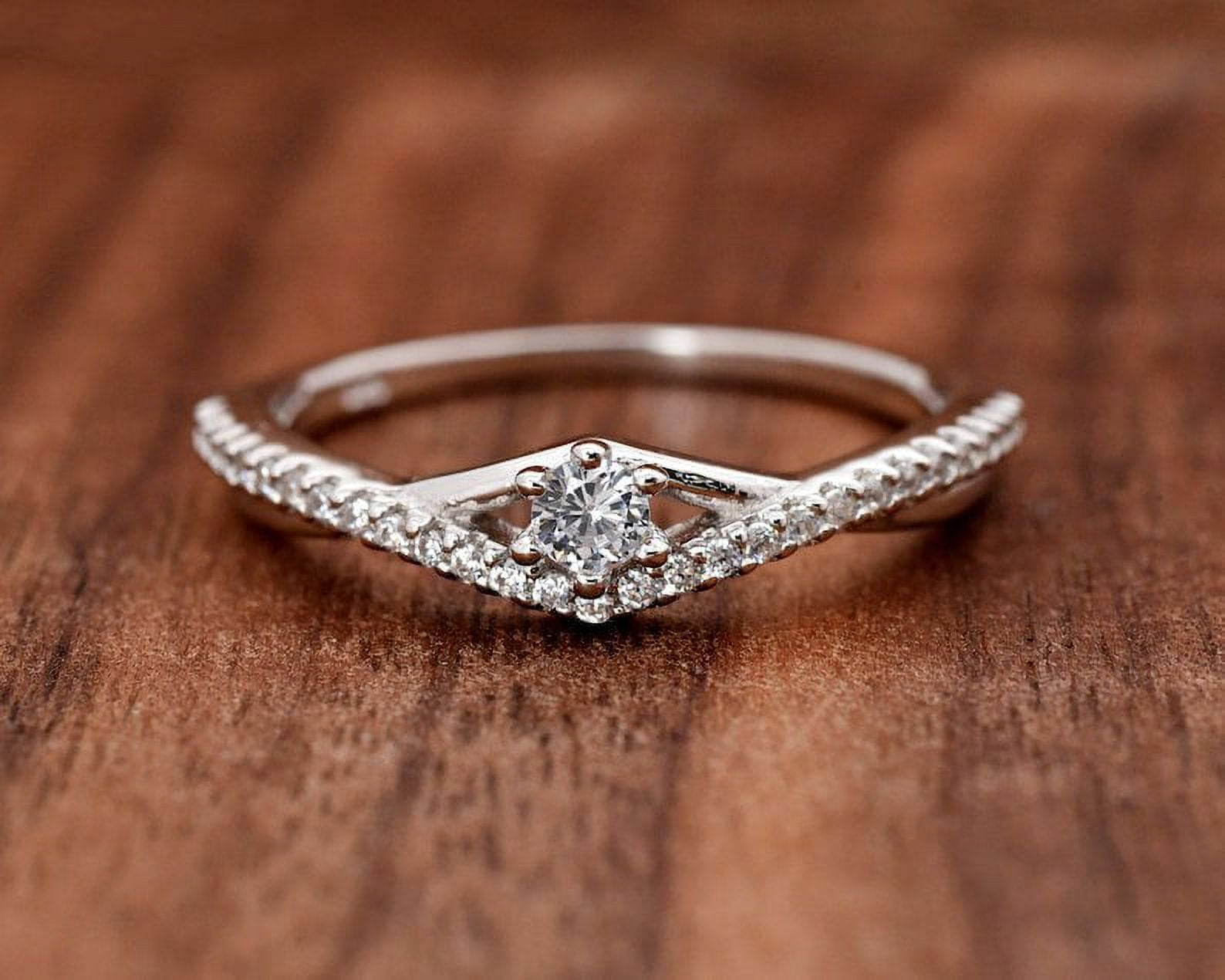 Alpha Jewel 14K White Gold Plated Wedding Bands - 1 Ct Round Cut ...