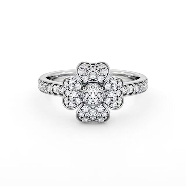 Alpha Jewel 14k White Gold Over Rings - 0.8 Ct Round Diamond Engagement ...