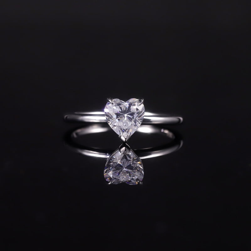Alpha Jewel 14k White Gold Plated Ring - 1.8 Ct Heart Cut VVS1/D Lab ...
