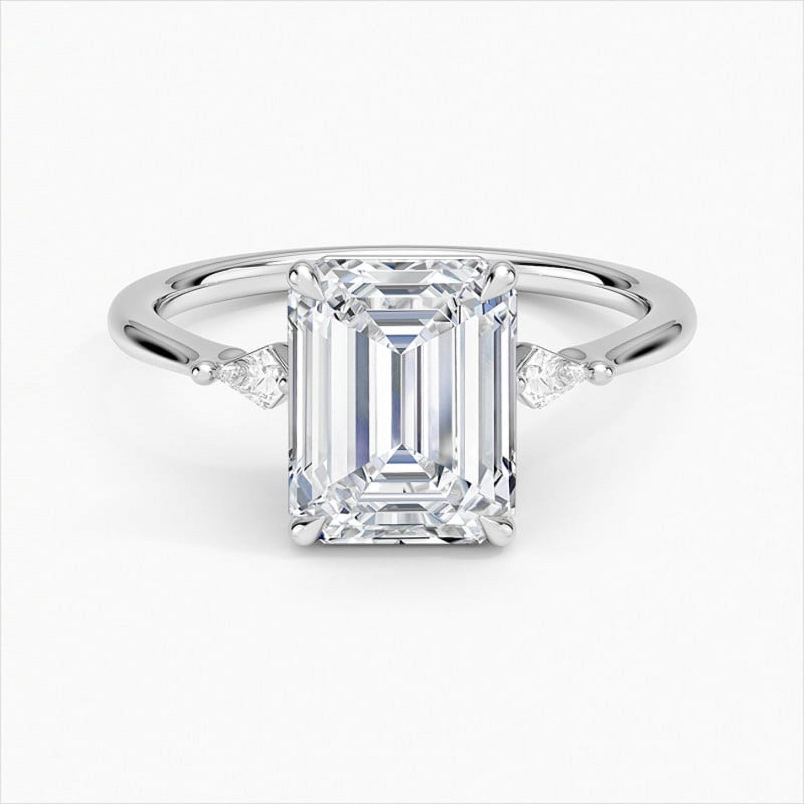 Alpha Jewel 2.1 Ct Emerald Cut Moissanite Special Ring for Her - 14K ...
