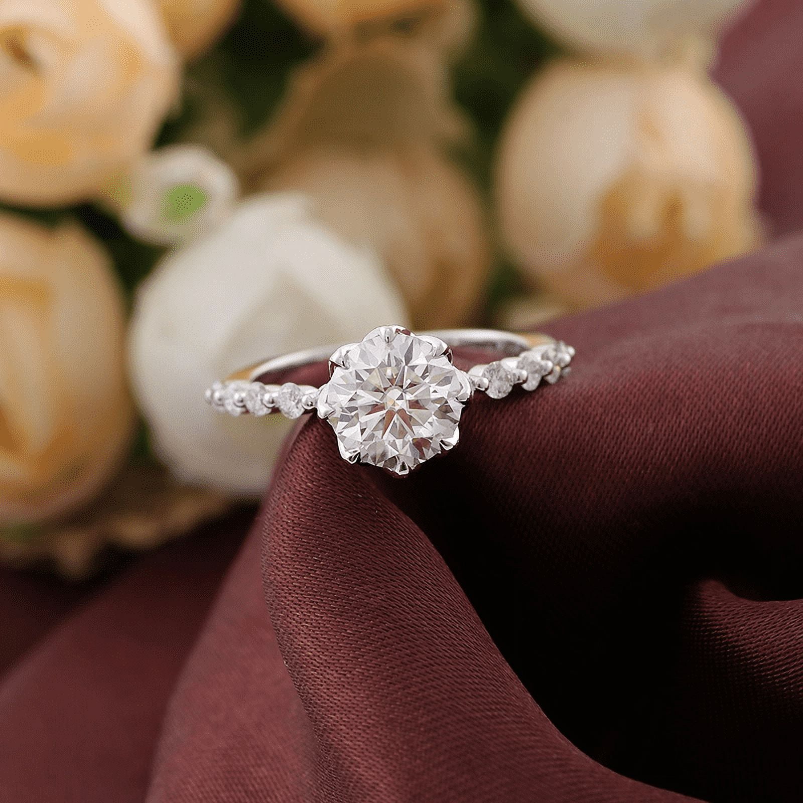 Alpha Jewel 2.2 Ct Lab Created Simulated Diamond Ring for Her - 14K ...