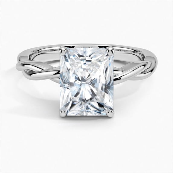 Alpha Jewel 2.2 Ct Radiant Cut Moissanite Rings - 14K White Gold Plated ...