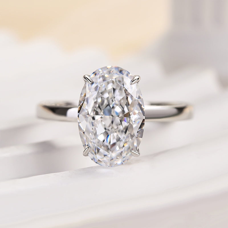 Alpha Jewel 2.4 Ct Oval Cut Diamond Wedding Ring - 14K White Gold ...